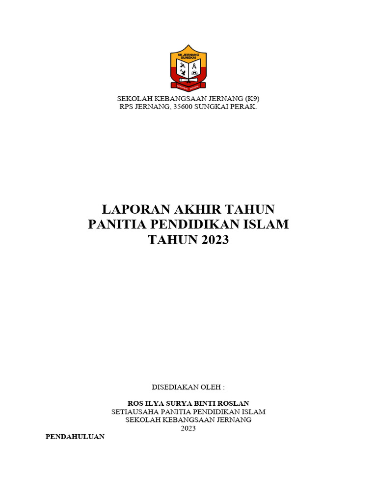 Laporan Akhir Tahun Panitia Pendidikan Islam 2023 | PDF | Karier & Perkembangan
