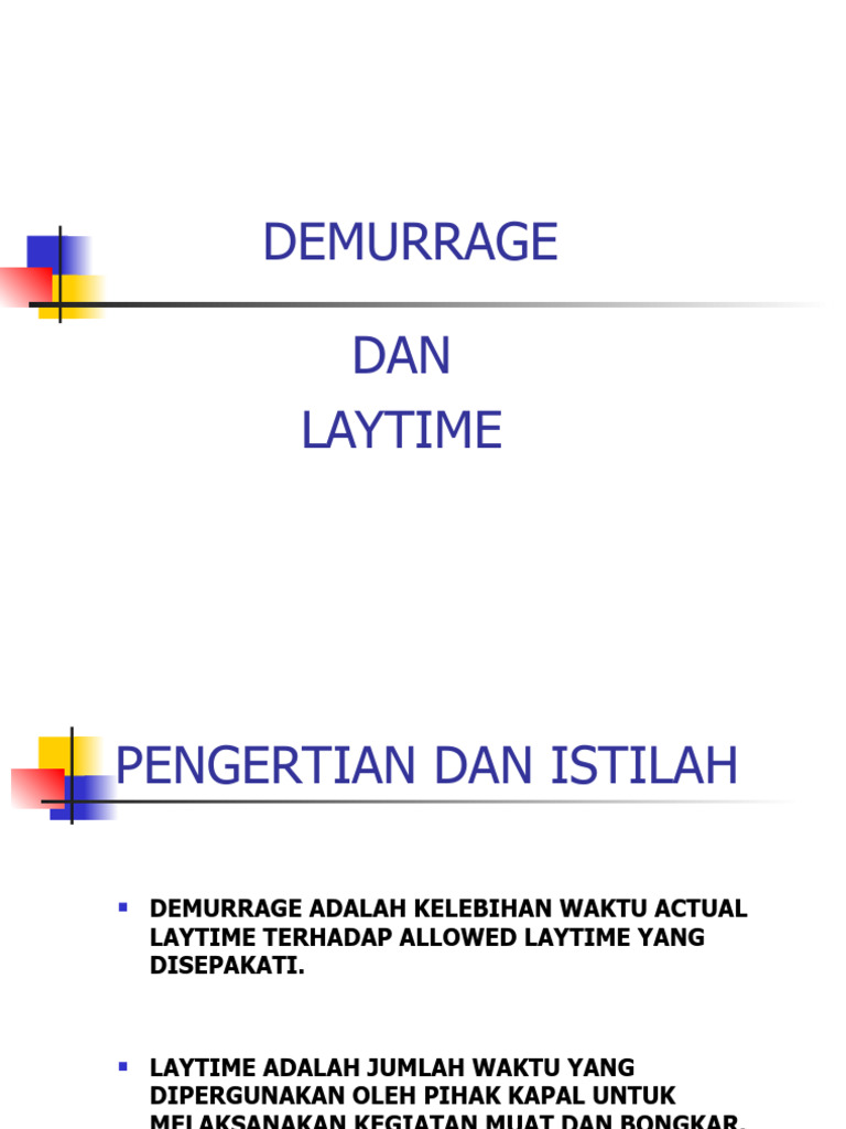 EP14. LAYTIME & DEMURRAGE 2021 Elnusa | PDF