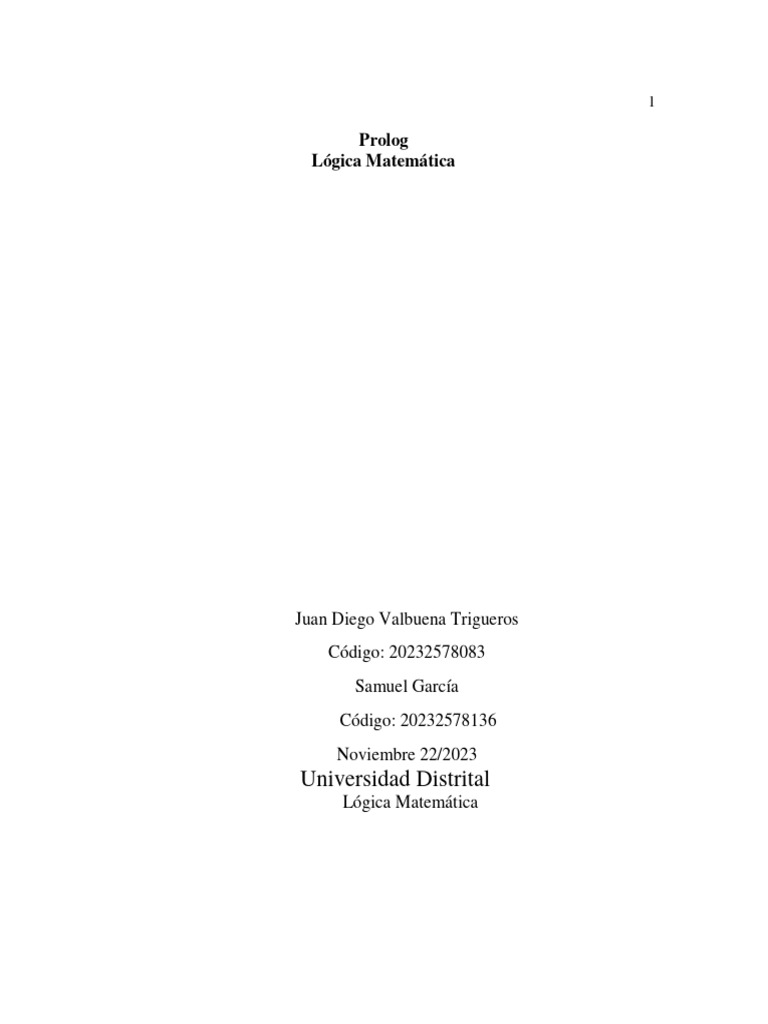 Ensayo de Prolog Samuel Garcia y Juan Diego Valbuena Ensayo Final | PDF ... Ensayo de Prolog Samuel Garcia y Juan Diego Valbuena Ensayo Final | PDF ...