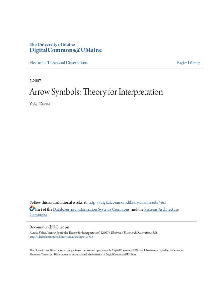 Arrow Symbols: Interpretation Theory | PDF | Thesis | Causality