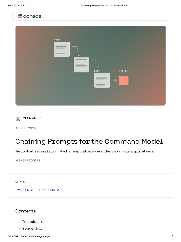 Chaining Prompts For The Command Model | PDF | Thought | Cognitive Science