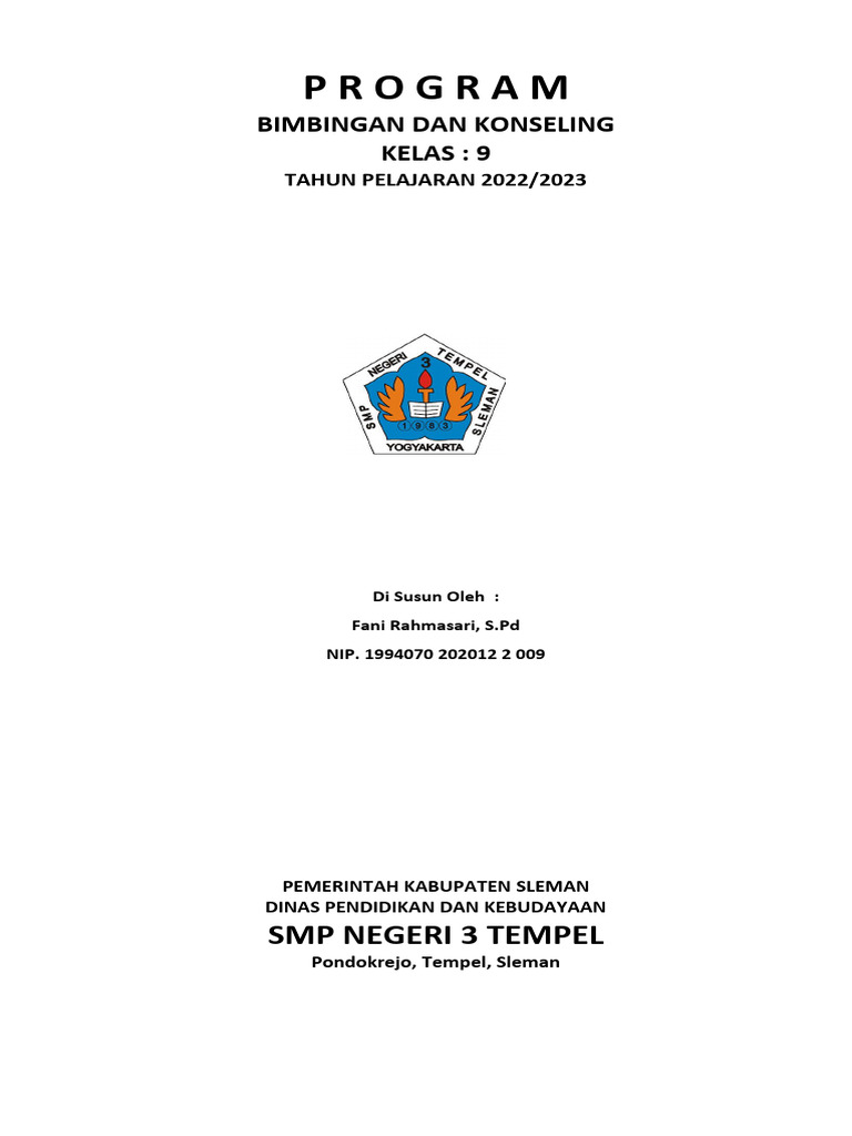 Program BK SMP Kelas 9 Ta 2022 2023 | PDF