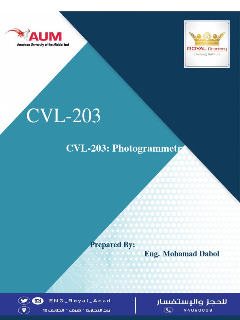 CVL 203 Photogrammetry | PDF | Remote Sensing | Geographic Information System