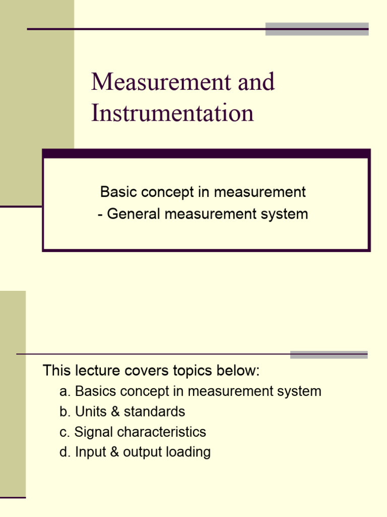 01 Basic Concept in Measurement System | PDF | Amplifier | Measurement