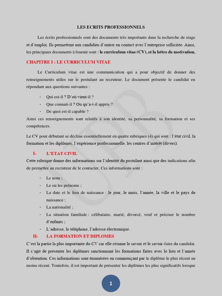 Communication Et Écrits Professionnels - Copie - 095302 | PDF ...