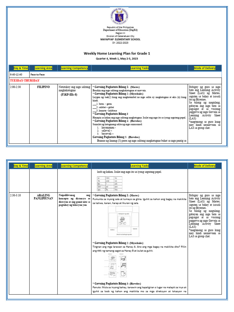 Grade-1 WHLP q4 w1 | PDF