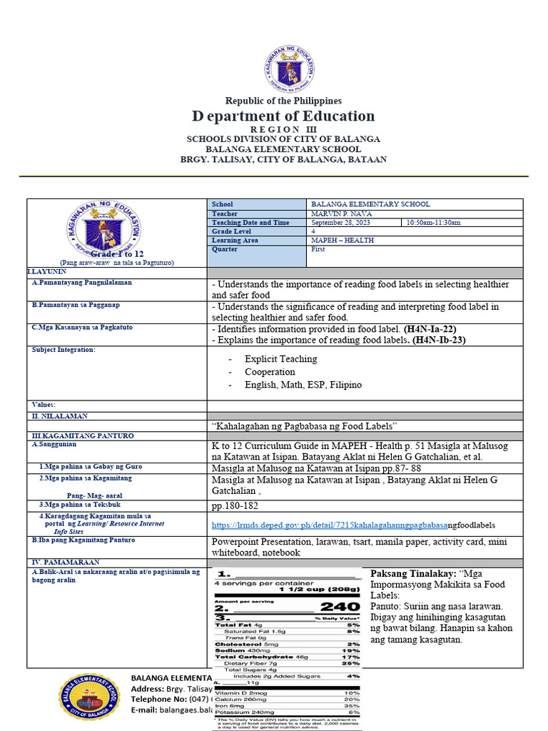 MARVIN P. NAVA COT dlp | PDF