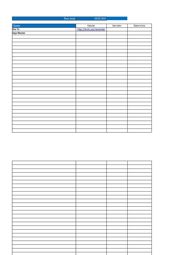 Planilha DRX TV 1.0 | PDF