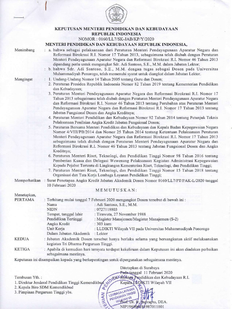 SK Lektor Kepala - Compressed | PDF