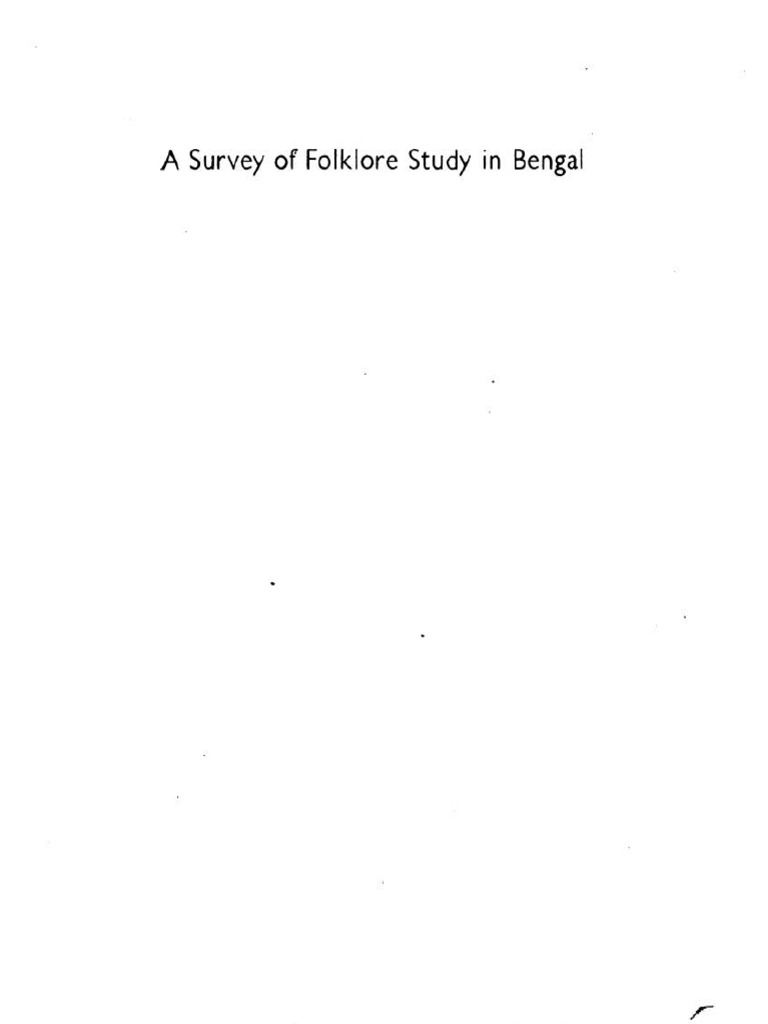A Survey of Folklore Study in Bengal West Bengal and East Pakistan | PDF