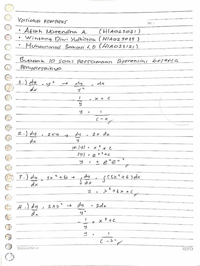 Tugas Variabel Kompleks | PDF