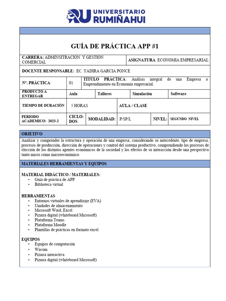 Guía de Práctica - Ee - 2023 | PDF | Business | Calidad (comercial)