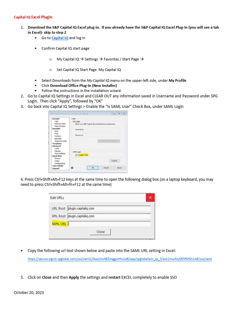 Capital IQ Excel PlugIn Instructions | PDF | Business | Finance & Money ...