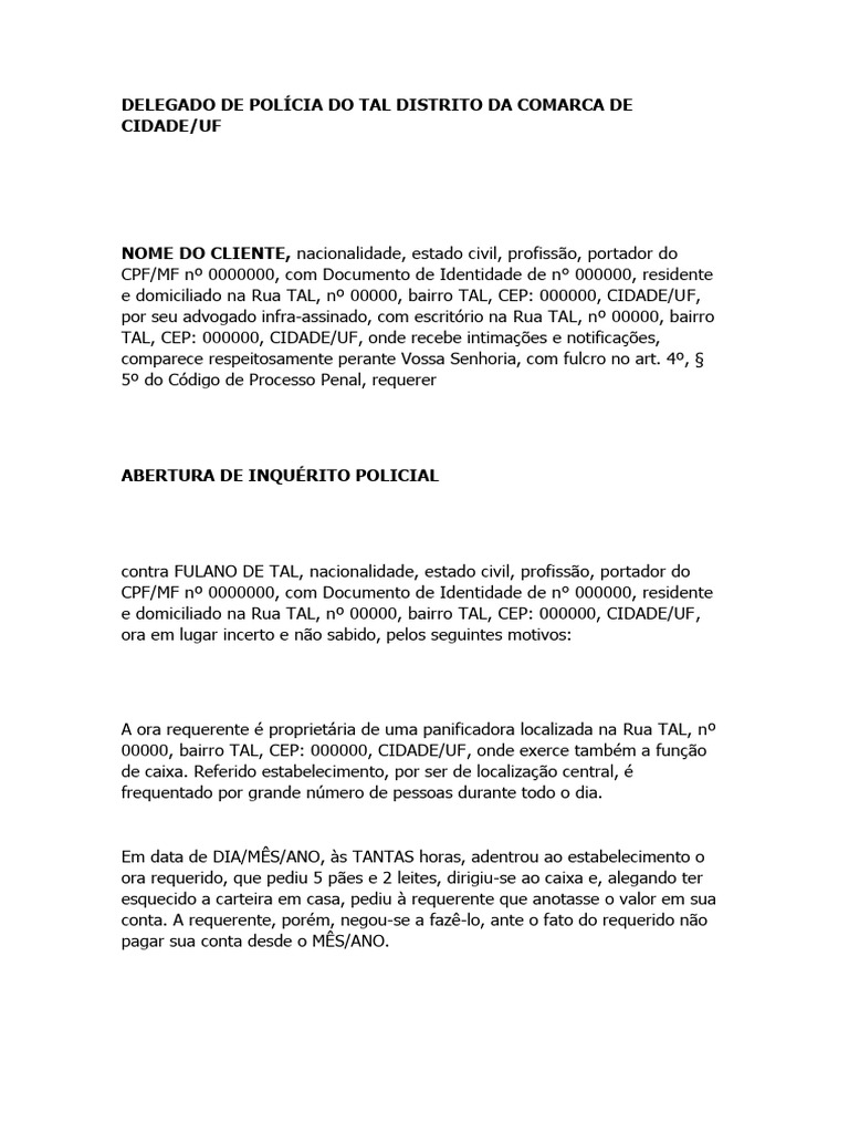 189 - ABERTURA DE INQUÉRITO POLICIAL | PDF