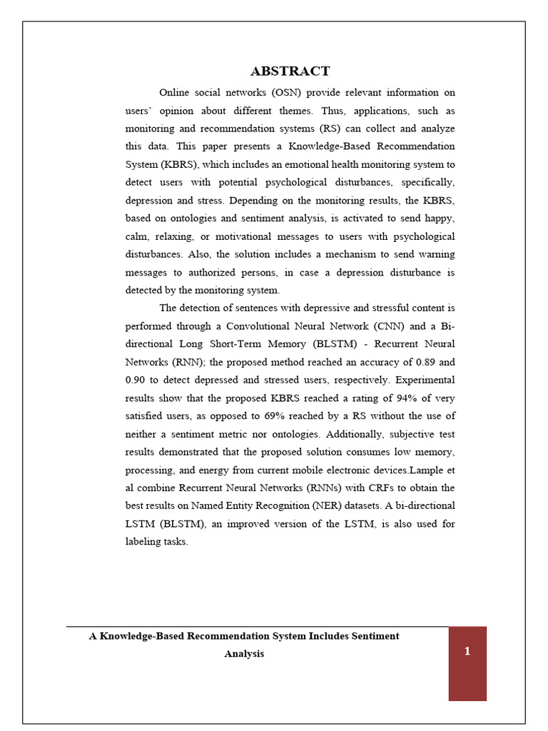 5 A Knowledge Based Recommendation System That Includes Sentiment Analysis And Deep Learning
