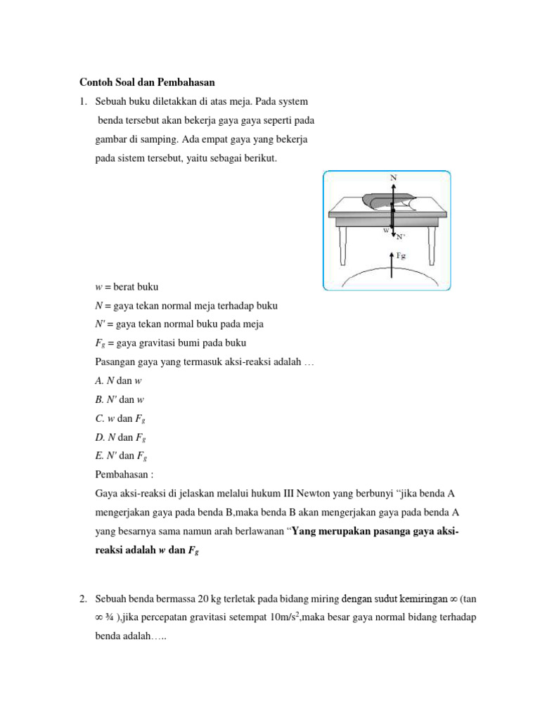 Contoh Soal Dan Pembahasan Dinamika | PDF | Metode & Bahan Ajar | Sains & Matematika