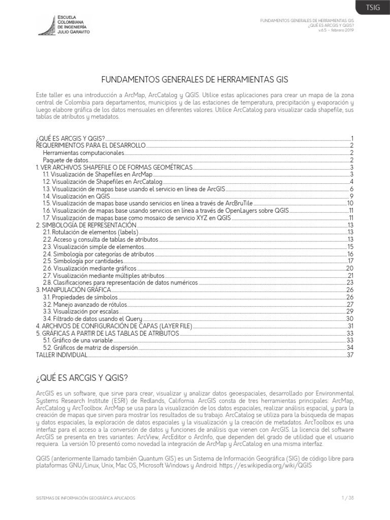TSIG Taller1 v6 6 | PDF | Sistema de información geográfica | Archivo de computadora