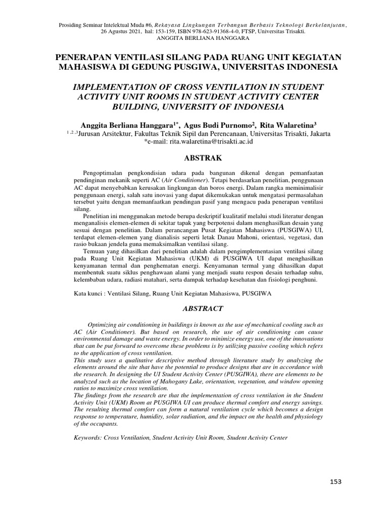 Ventilasi Silang di Gedung PUSGIWA UI | PDF | Teknologi & Rekayasa