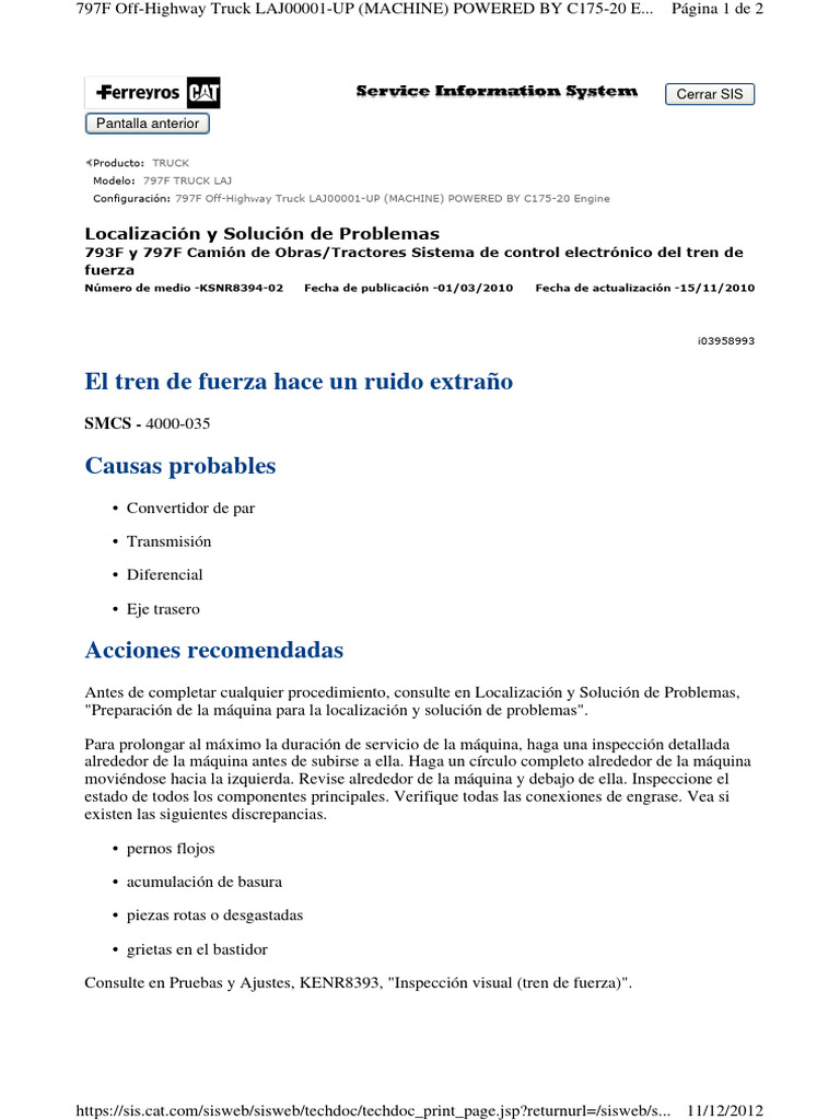 El Tren de Fuerza Hace Un Ruido Extraño | PDF | Eje | Vehículos