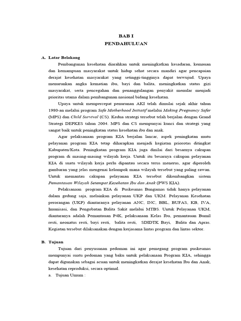Pedoman Pelaksanaan Program Kia | PDF