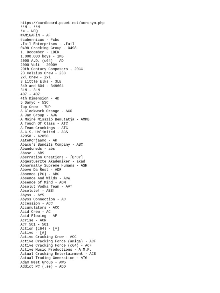 Pouet Acro | PDF | Computing