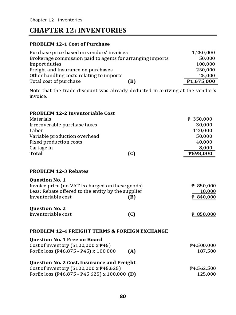 Chapter 12 Ans | PDF | Debits And Credits | Cost Of Goods Sold