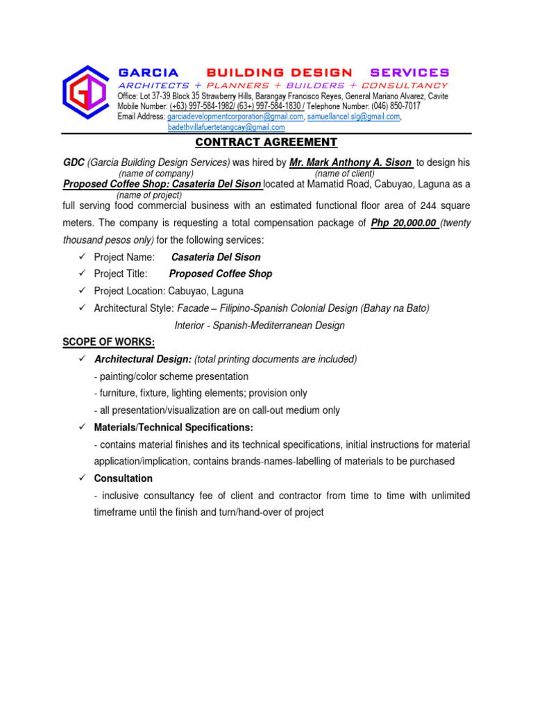 CONTRACT | PDF | Architect | Specification (Technical Standard)