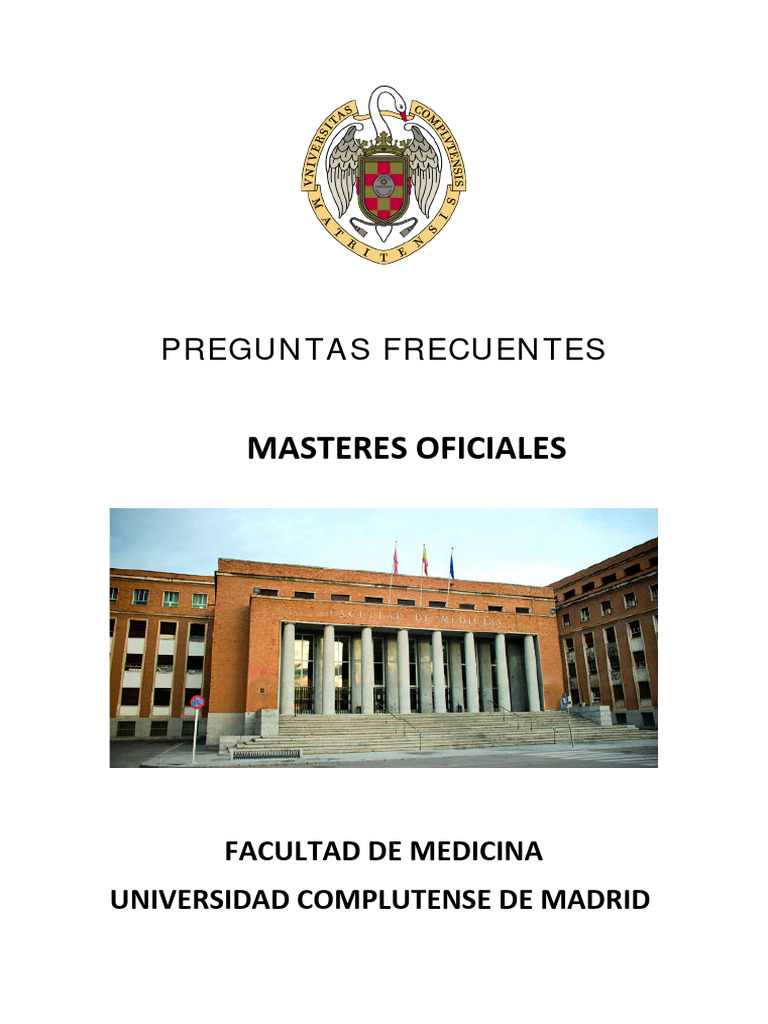 Másteres Oficiales Medicina UCM FAQ | PDF | Educación más alta | Europa