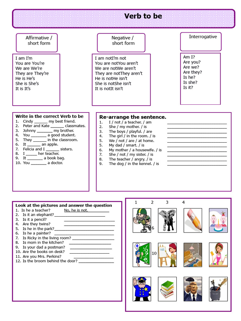 Verbo To Be Activity | PDF | Semantic Units | Morphology