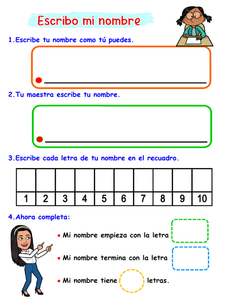Ficha para Escribir Tu Nombre | PDF