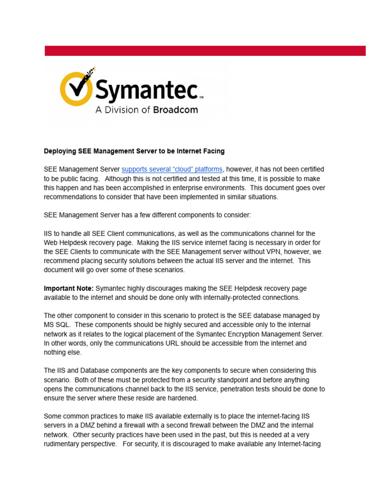 Deploying SEE Management Server To Be Internet Facing-1 | PDF | Server (Computing) | Domain Name ...