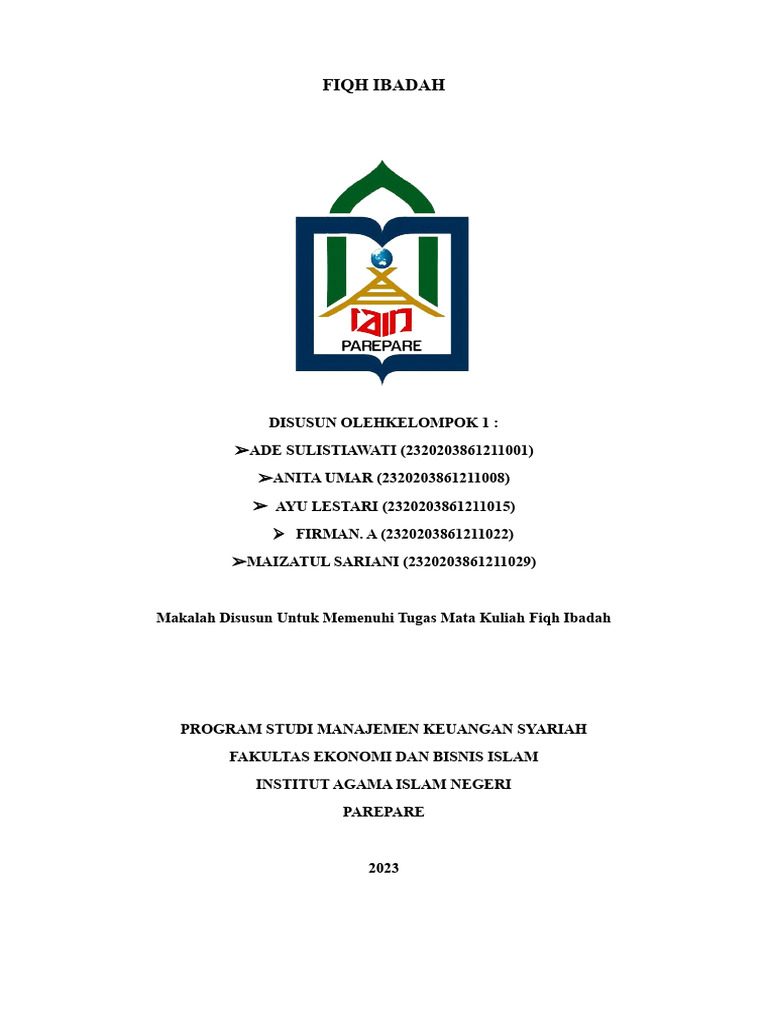 Fiqh Ibadah Kelompok 1 | PDF