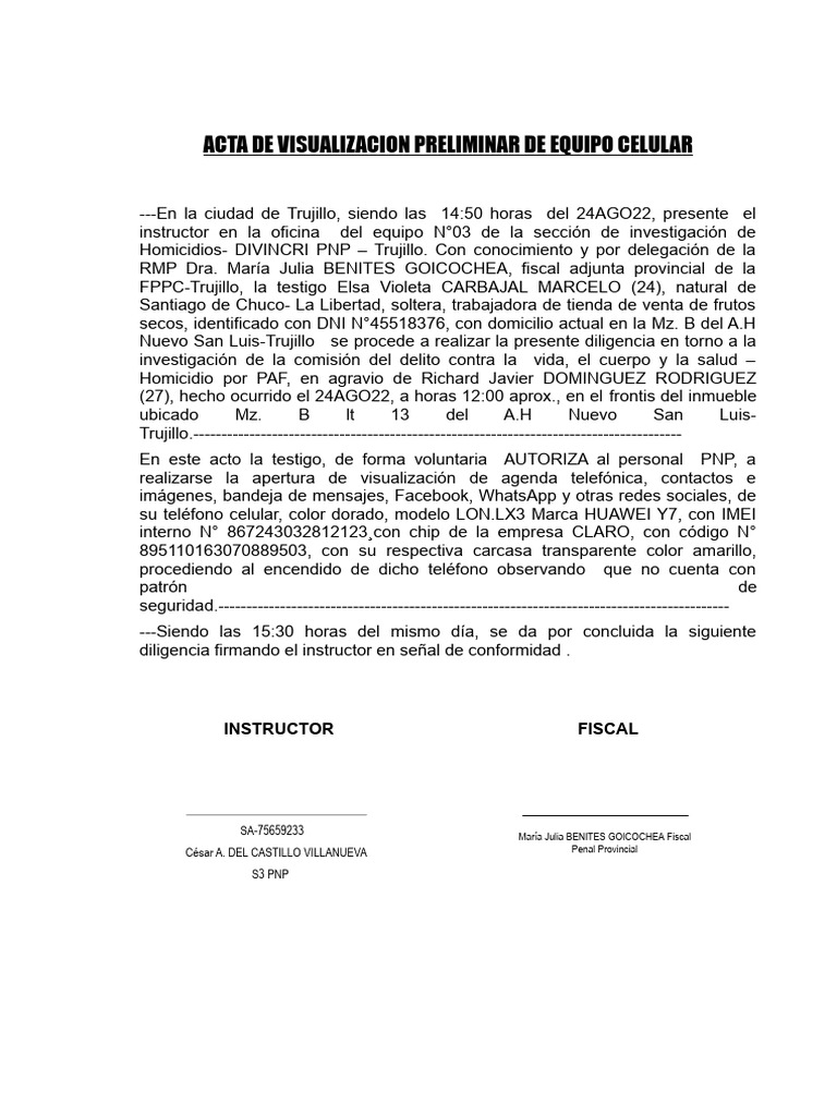 ACTA de Visualizacion de Ceular | PDF ACTA de Visualizacion de Ceular | PDF