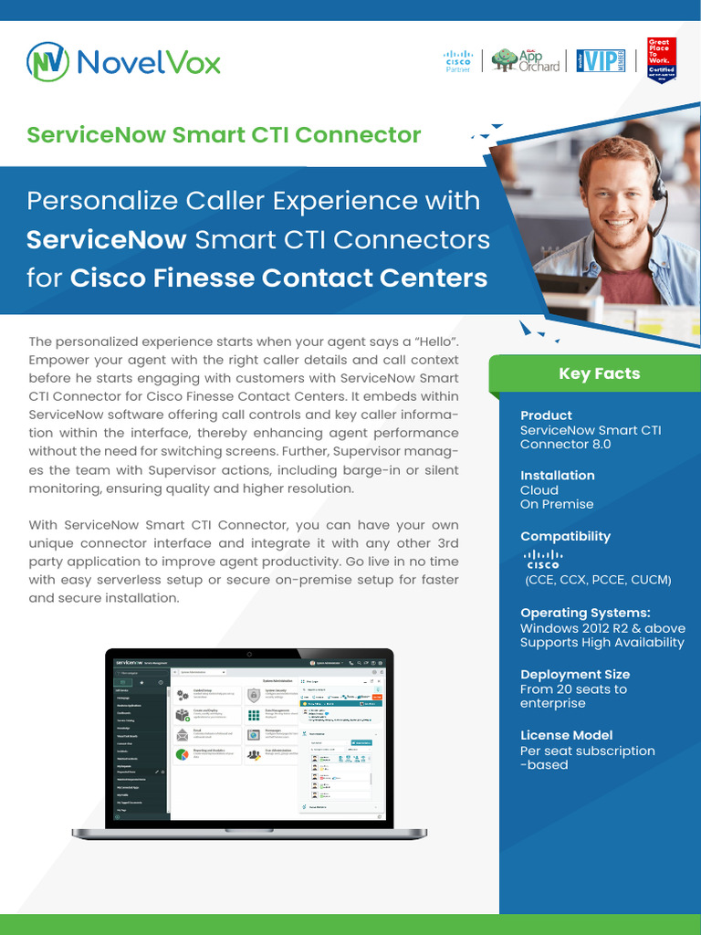 ServiceNow CTI Connector Flyer For Cisco | PDF | Customer Relationship ...