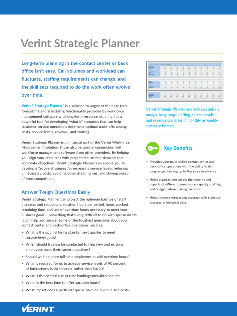 strategic-planner-datasheet | PDF | Call Centre | Economies