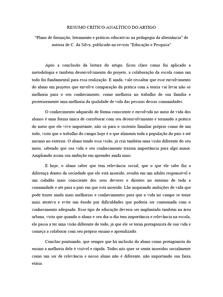 Resumo Crítico | PDF