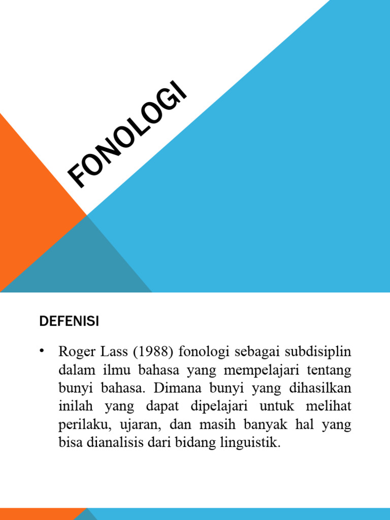 Dasar Fonologi dalam Linguistik | PDF