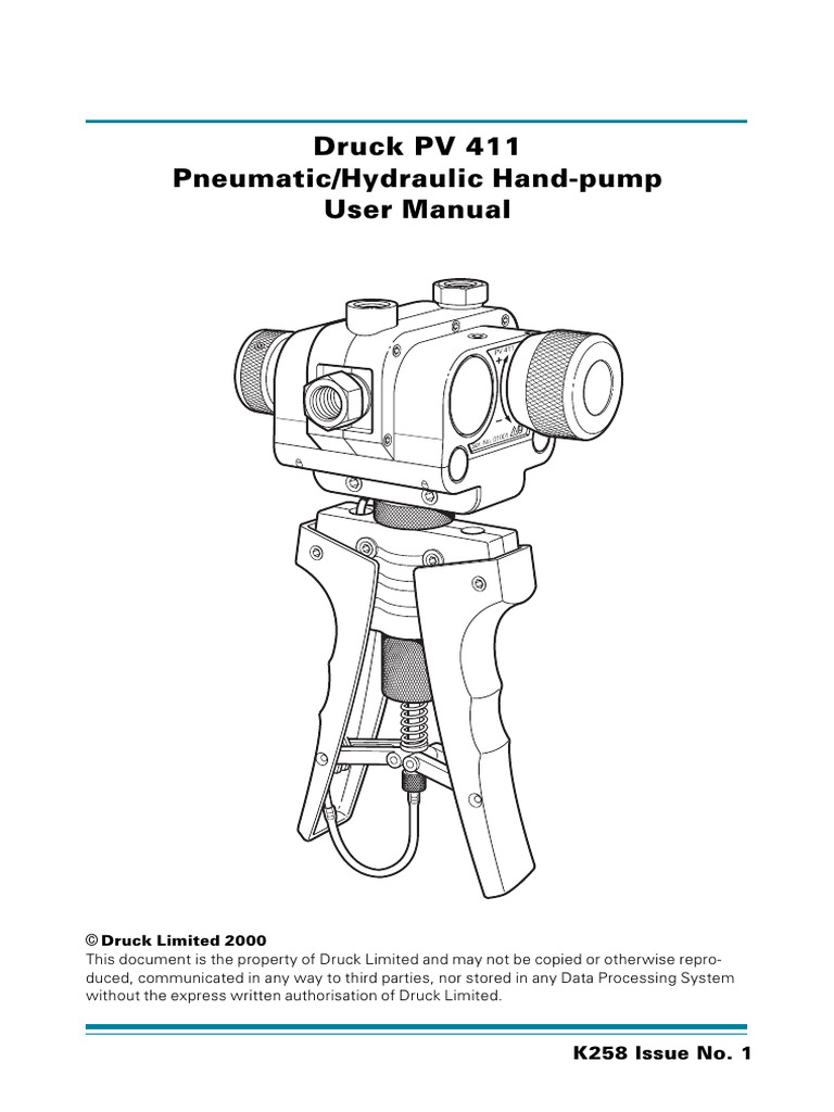 Druck PV411 User Manual | PDF | Pump | Valve