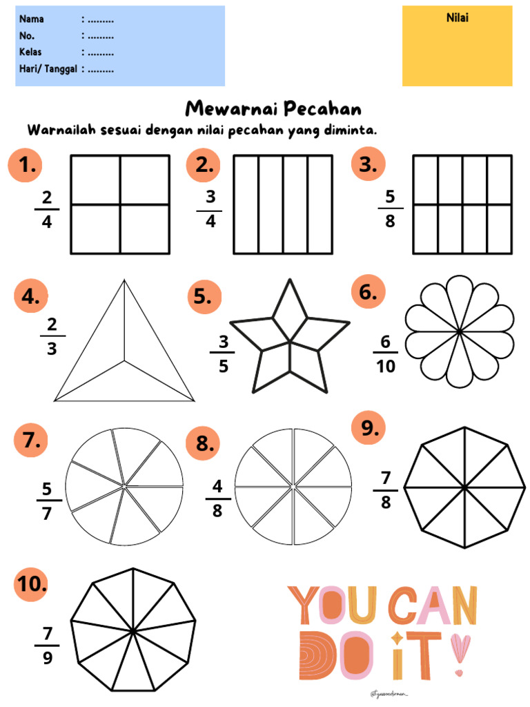 Mewarnai Pecahan | PDF