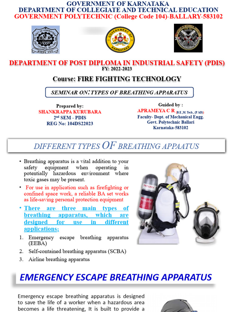 FFT Unit 5 PPT Breathing Apparatus | PDF | Gases | Manufactured Goods