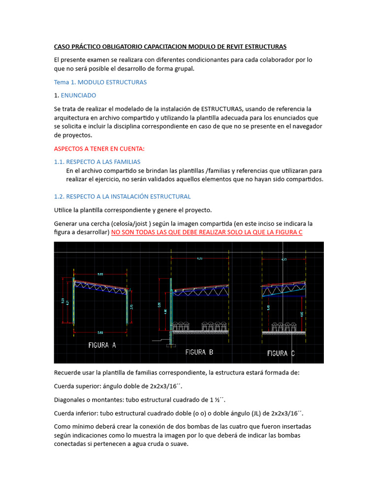 Caso Práctico Obligatorio Capacitacion Modulo de Revit STR 2 | PDF | Braguero | Fundación ...