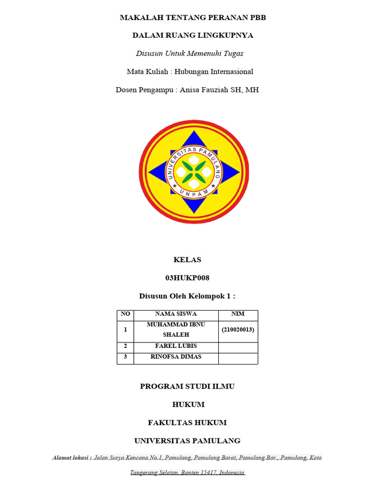 Peran PBB dalam Hubungan Internasional | PDF