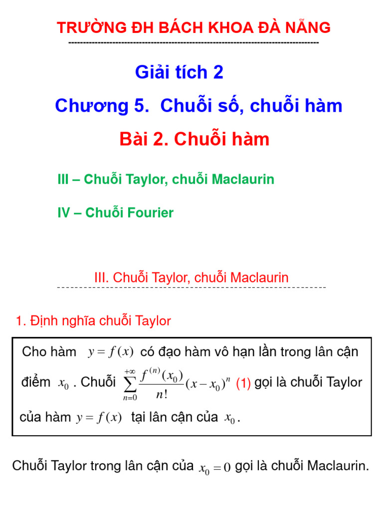 11 Chuong-5 Chuoi Taylor Fourier | PDF