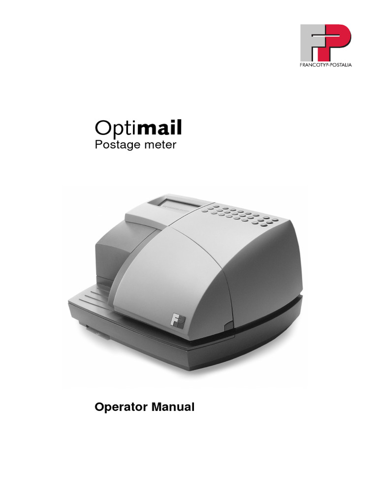 Optimail Postage Meter Operator Manual | PDF | Postage Stamp | Mail