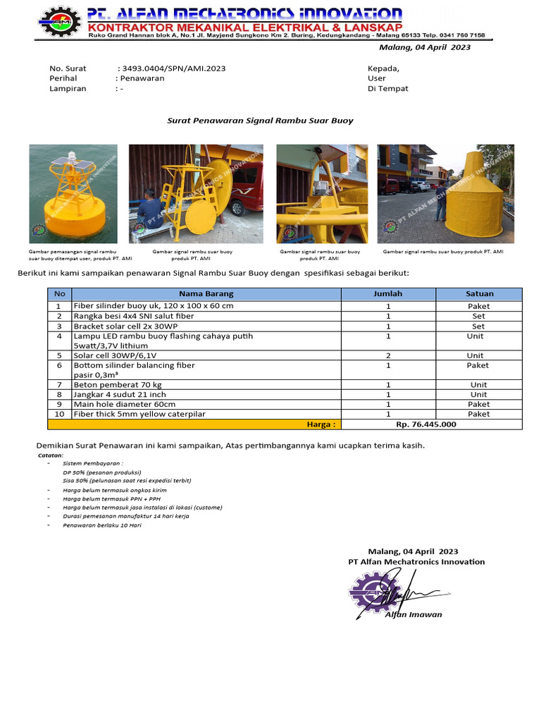SPN Signal Rambu Suar Buoy | PDF
