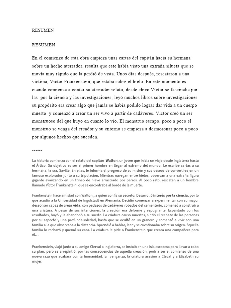La trágica creación de Frankenstein | PDF | Ficción general