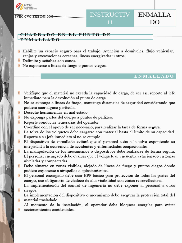 SVEC CVC SSM INS 0009 Instructivo Enmallado y Desenmallado | PDF