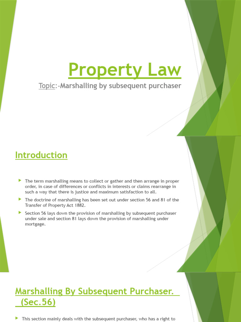 Marshalling Rights Under Section 56 TPA | PDF | Mortgage Law | Debt