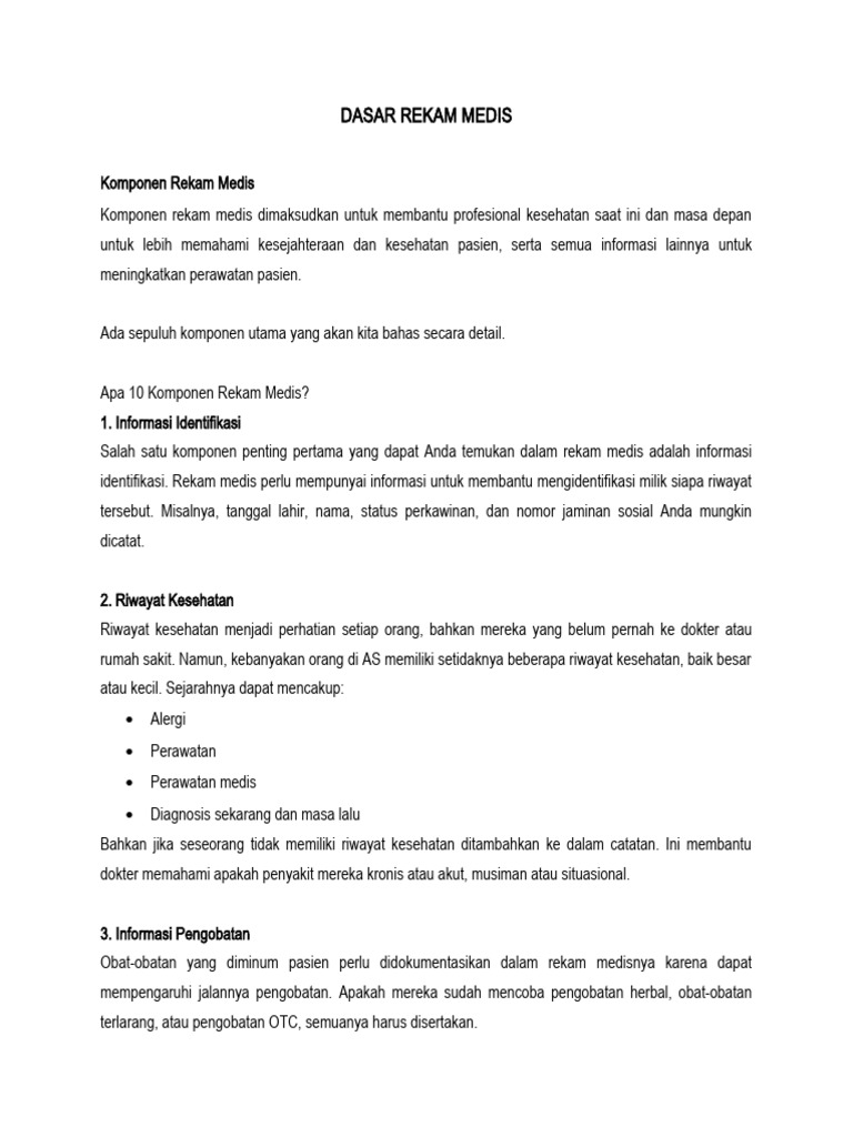 Dasar Rekam Medis | PDF