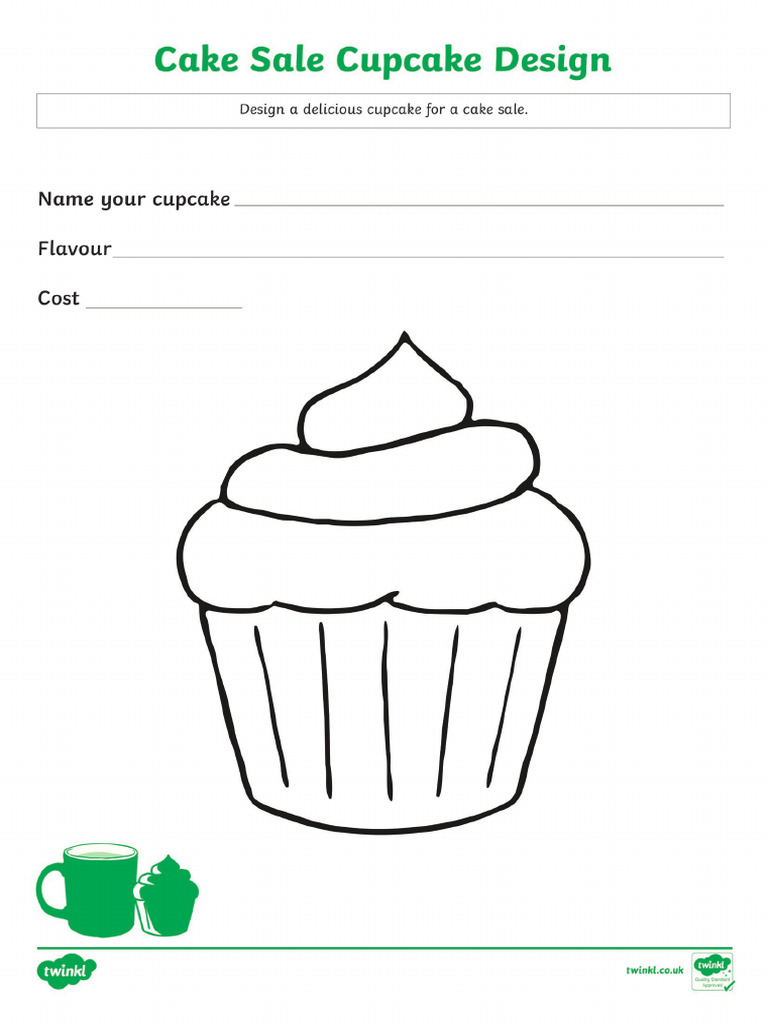 T C 7708 Cake Sale Cupcake Design Activity Sheet | PDF